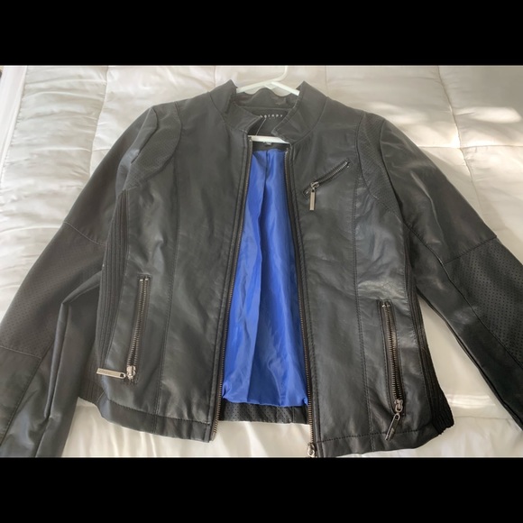 therapy | Jackets & Coats | New Bad Ass Black Leatherlike Moto Jacket ...